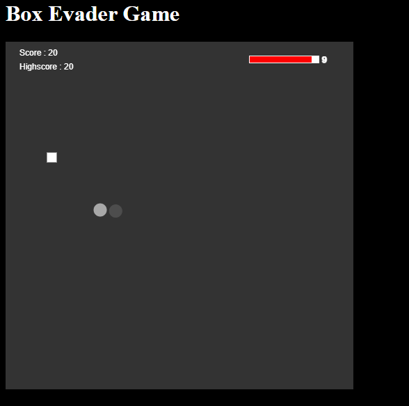 Box Evader Game in JavaScript Free Source Code | SourceCodester